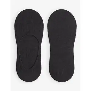 REISS Low-Rise Stretch-Cotton Invisible Socks Black
