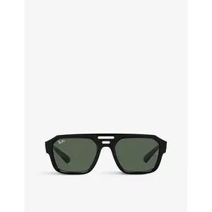 Ray-ban Faceted-frame Acetate Sunglasses - Black