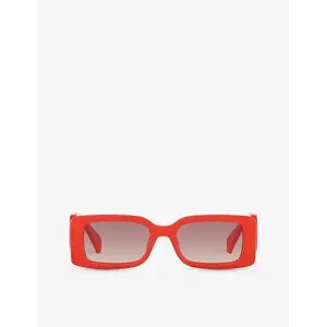 Gucci Gg1325s Rectangle-frame Sunglasses - Red