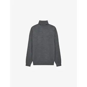 REISS Caine Slim-fit Wool Jumper - Mid Grey Melang