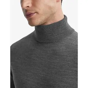 REISS Caine Slim-fit Wool Jumper - Mid Grey Melang