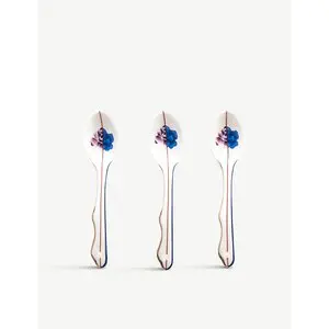 SELETTI Hybrid Armilla Bone China Porcelain Spoons Set Of Three - One-color