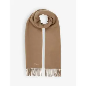 REISS Picton Cashmere And Wool-blend Scarf - Camel