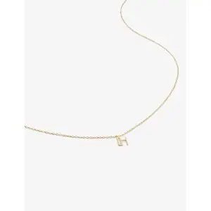 Monica Vinader Small Letter H 14ct Yellow-gold Pendant Necklace - Yellow Gold