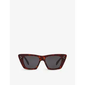 Celine Rectangle-frame Tortoiseshell Acetate Sunglasses - Brown