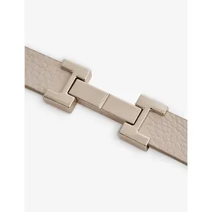 REISS Hayley Leather Belt - Stone