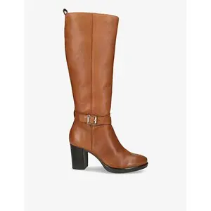 Carvela Buckle-embellished Leather Knee-high Boots - Tan