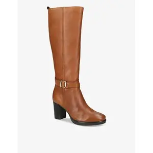 Carvela Buckle-embellished Leather Knee-high Boots - Tan