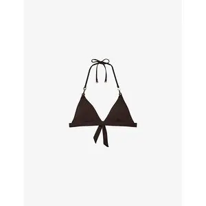 REISS Riah Side-tie Low-rise Bikini Bottom - Chocolate