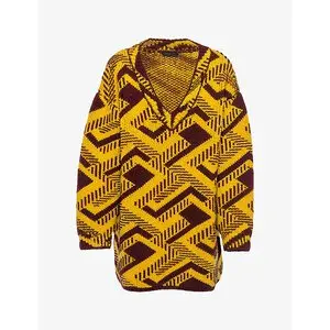 Prada Shetland Wool Geometric-pattern Jumper