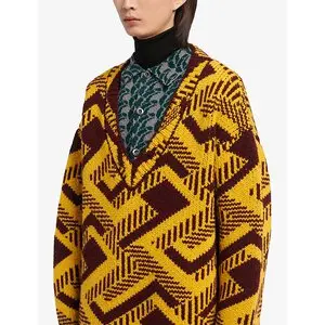 Prada Shetland Wool Geometric-pattern Jumper