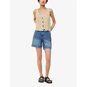 Whistles Regular-fit High-rise Denim Shorts - Blue