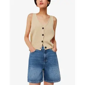 Whistles Regular-fit High-rise Denim Shorts - Blue