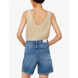 Whistles Regular-fit High-rise Denim Shorts - Blue