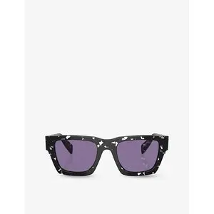 Prada Rectangle-frame Acetate Sunglasses - Black
