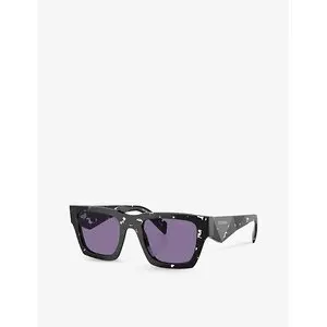 Prada Rectangle-frame Acetate Sunglasses - Black