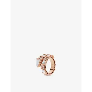 BVLGARI Serpenti Viper Ring In 18ct Rose-gold With Diamond And Mother-of-pearl - Rose Gold