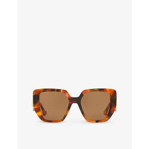 Gucci Rectangle-frame Acetate Sunglasses - Brown