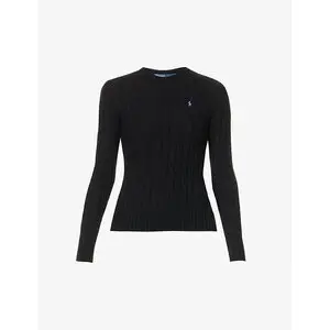 Polo Ralph Lauren Julianna Brand-embroidered Cotton-knit Jumper - Polo Black
