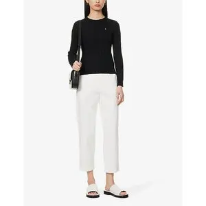Polo Ralph Lauren Julianna Brand-embroidered Cotton-knit Jumper - Polo Black
