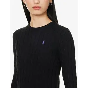 Polo Ralph Lauren Julianna Brand-embroidered Cotton-knit Jumper - Polo Black