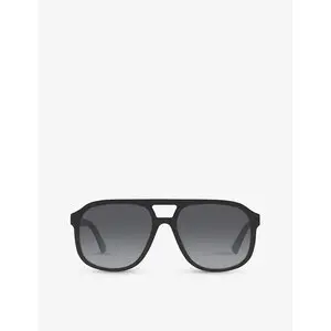 Gucci Gc001933 Pilot-frame Sunglasses - Black