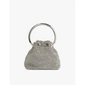 JIMMY CHOO Bon Bon Micro Crystal-embellished Top-handle Bag - Silver