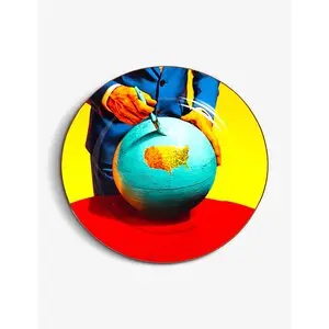 SELETTI Wears Toiletpaper Globe Porcelain Plate 27cm - One-color
