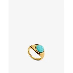 Monica Vinader Eclipse Amazonite Signet Ring - Yellow Gold