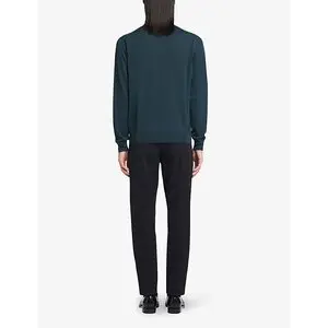 Prada Logo-print Turtleneck Wool Jumper - Bottle Green