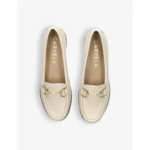 Carvela Horsebit-chain Leather Loafers - Bone