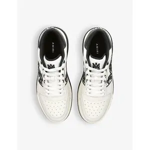 Amiri Classic Logo-embellished Leather Low-top Trainers - White/blk