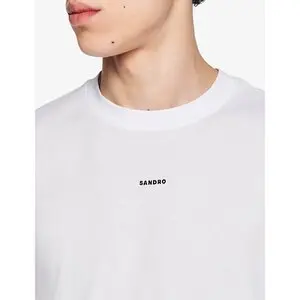 Sandro Logo-embroidered Short-sleeves Cotton-jersey T-shirt - Naturels