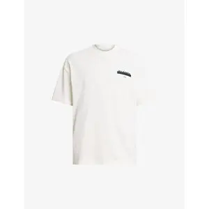 ALLSAINTS Redact Embroidered-box Cotton T-shirt - Ashen White