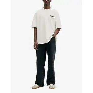 ALLSAINTS Redact Embroidered-box Cotton T-shirt - Ashen White