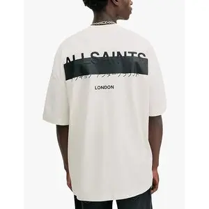 ALLSAINTS Redact Embroidered-box Cotton T-shirt - Ashen White