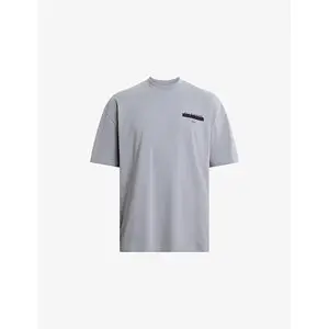 ALLSAINTS Redact Embroidered-box Cotton T-shirt Xl Halfpipe Grey