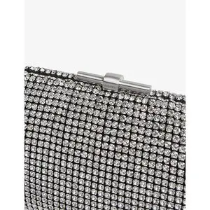 REISS Adaline Crystal-embellished Woven Clutch - Silver