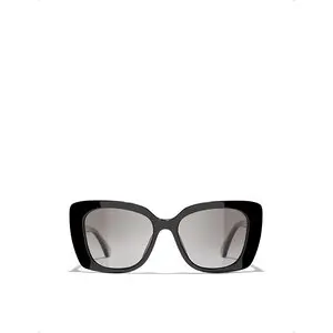 Chanel Rectangle Full Rim Sunglasses - Black