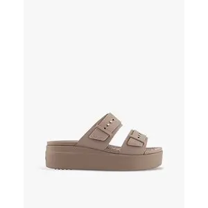 CROCS Brooklyn Buckle Low-wedge Rubber Sandals