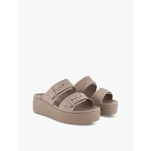 CROCS Brooklyn Buckle Low-wedge Rubber Sandals