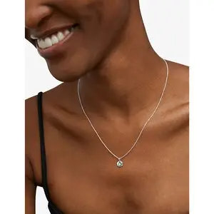 Monica Vinader April Birthstone Diamond Pendant Necklace - Sterling Silver