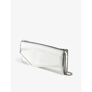 JIMMY CHOO Emmie Mirrored-fabric Clutch