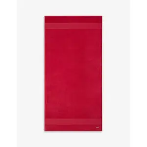 Lacoste Le Croco Logo-embroidered Cotton Bath Towel 70cm X 140cm Bath Towel Rouge