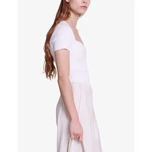 Maje Moka Short-sleeved Sweater - Blanc