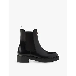 Prada Logo-plaque Leather Chelsea Boots