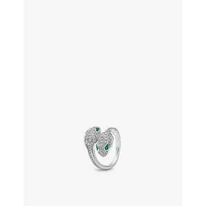 BVLGARI Serpenti Seduttori Diamond And Emerald Ring - White Gold