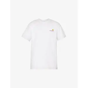 Carhartt Work In Progress American Script Logo-embroidered Cotton-jersey T-shirt - White