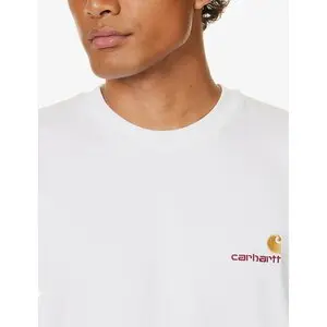 Carhartt Work In Progress American Script Logo-embroidered Cotton-jersey T-shirt - White
