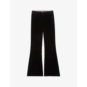 Mid-Rise Cotton Flared Pants